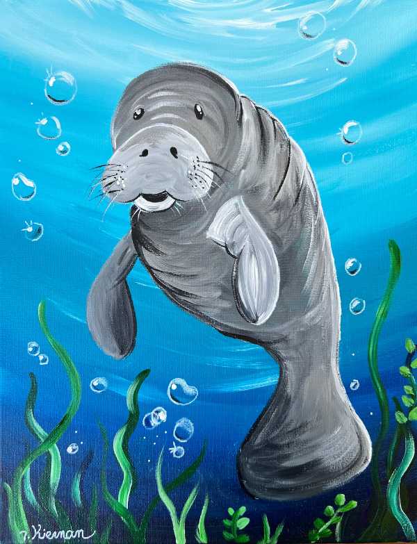 Manatee Acrylic Painting Tutorial