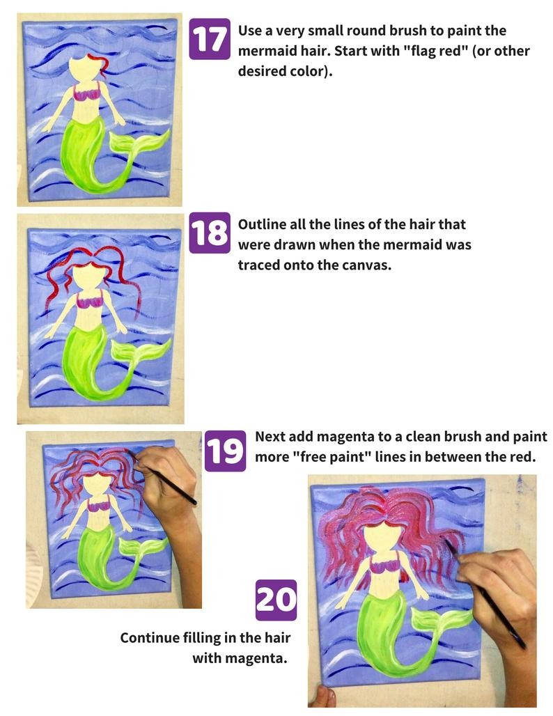 Mermaid Painting - Acrylic Painting Tutorial Download